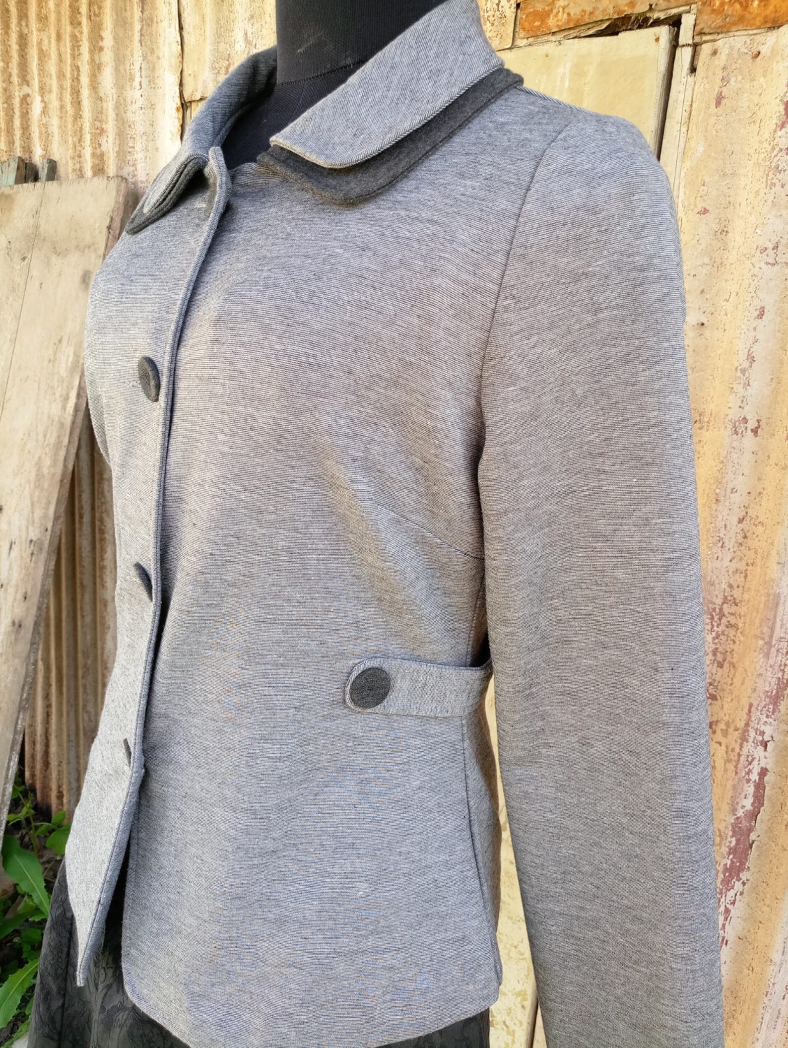 Gray Jacket, 1990, Gray Womens Jackets, Retro, Vintage Blazer, Vintage ...