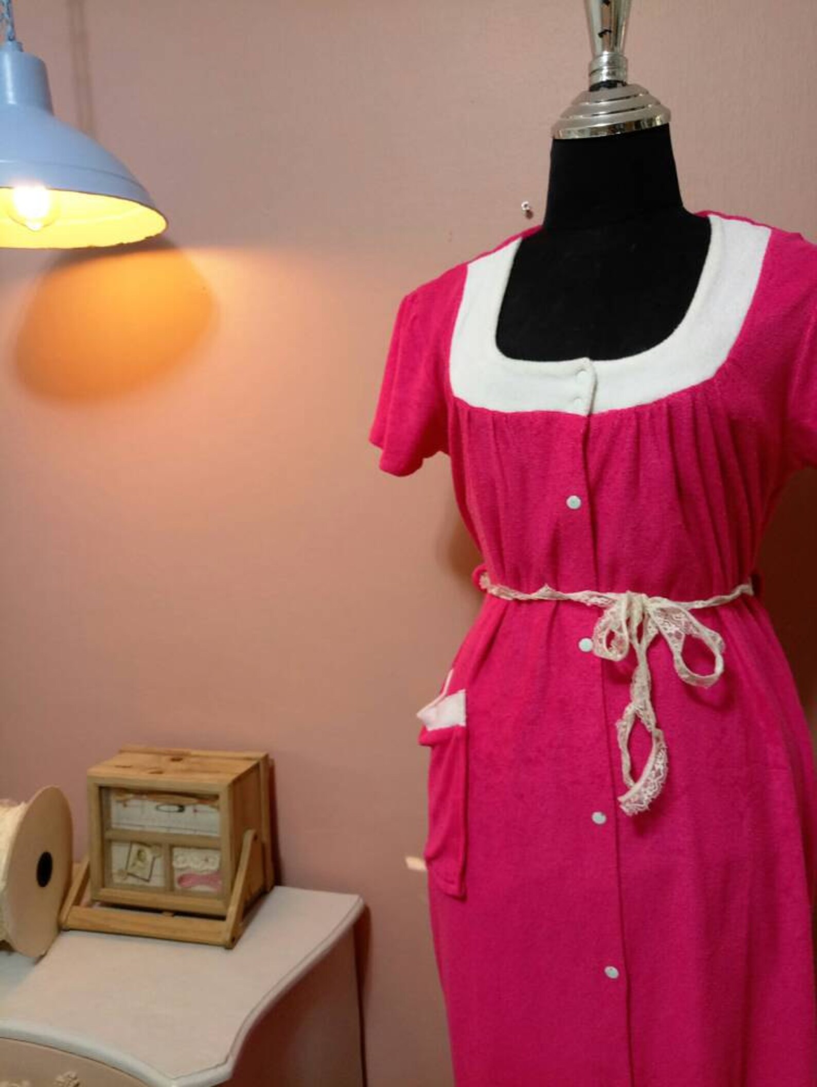 Pink Robe. Pajamas. Robe.vintage Robe.pink Vintage Robe for Women 1980s ...