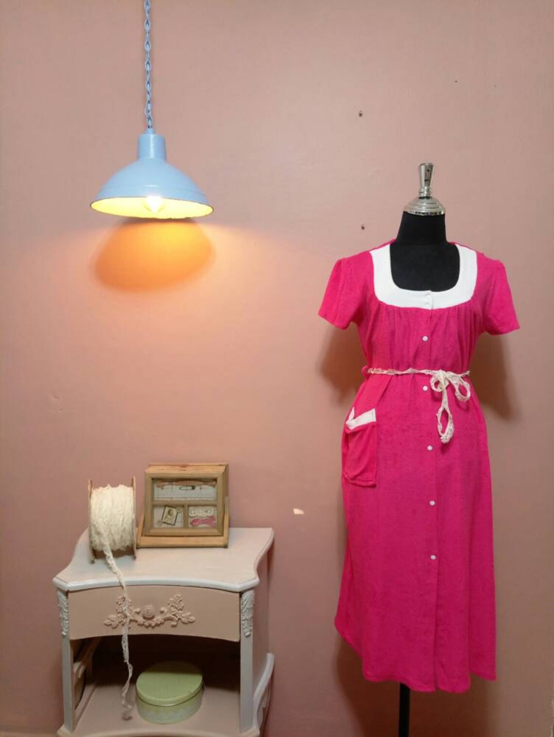 Pink Robe. Pajamas. Robe.vintage Robe.pink Vintage Robe for Women 1980s ...