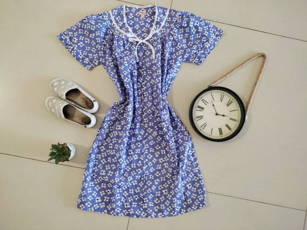 Light Blue Floral Print Vintage Robe for Women 1950s 50s - Etsy