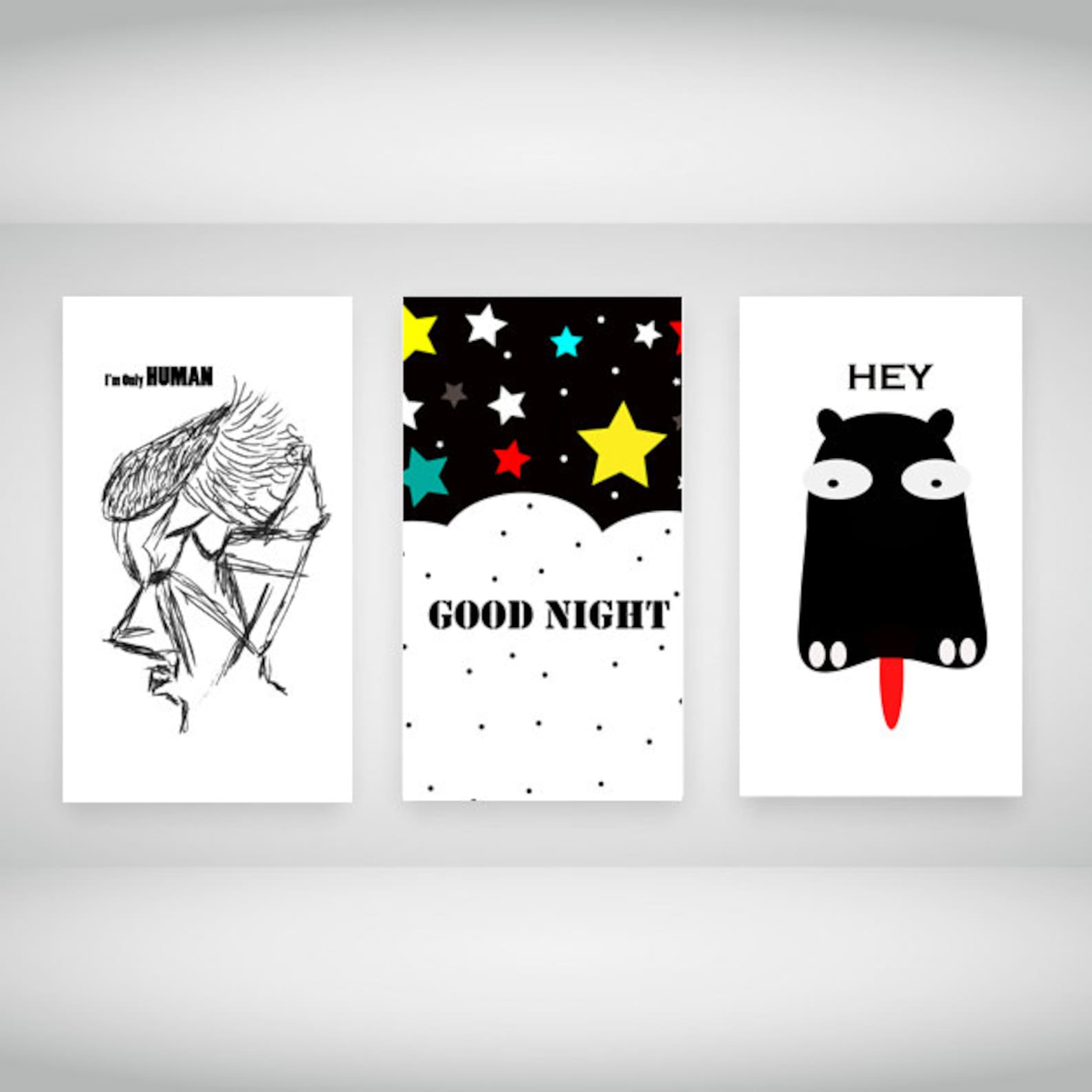 Good Night Print Stars Print Illustration Print Printable - Etsy