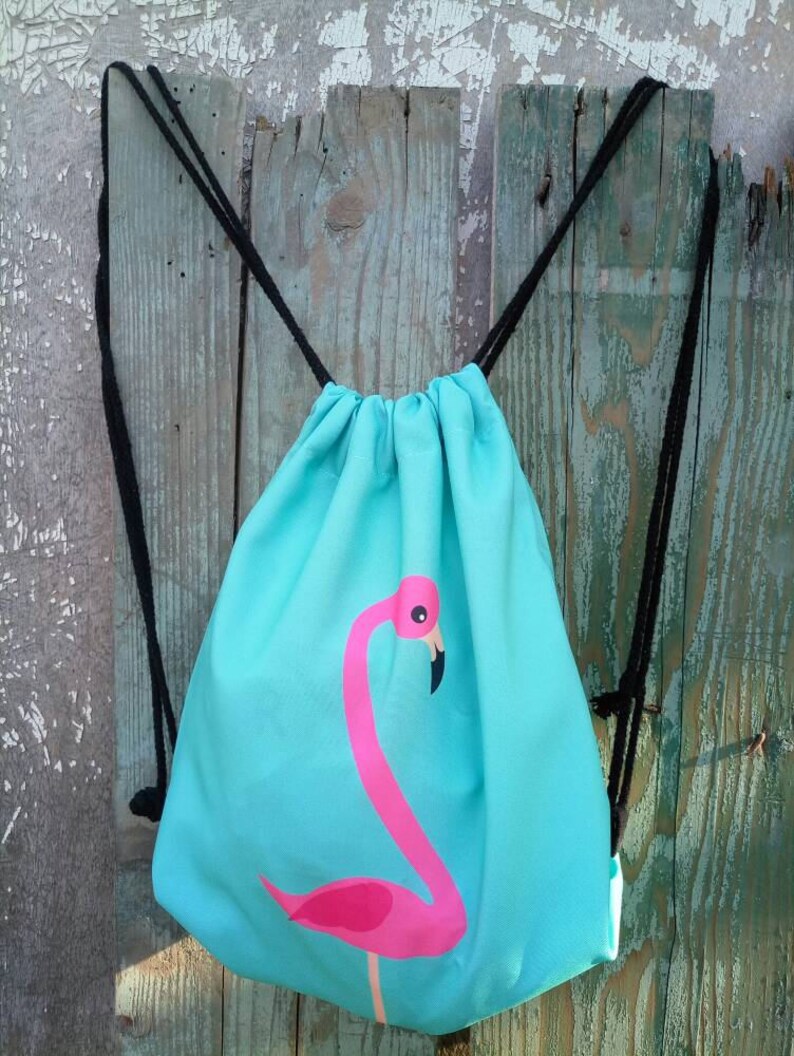 Flamingo Bag Backpack Fabric Backpack Light Blue Backpack - Etsy