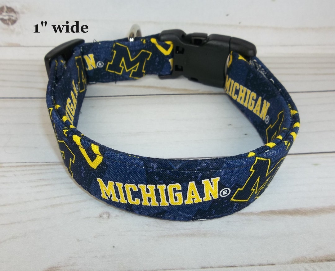 UNIVERSITY of Michigan Wolverines Dog Collar Custom Made by Terri's Dog ...