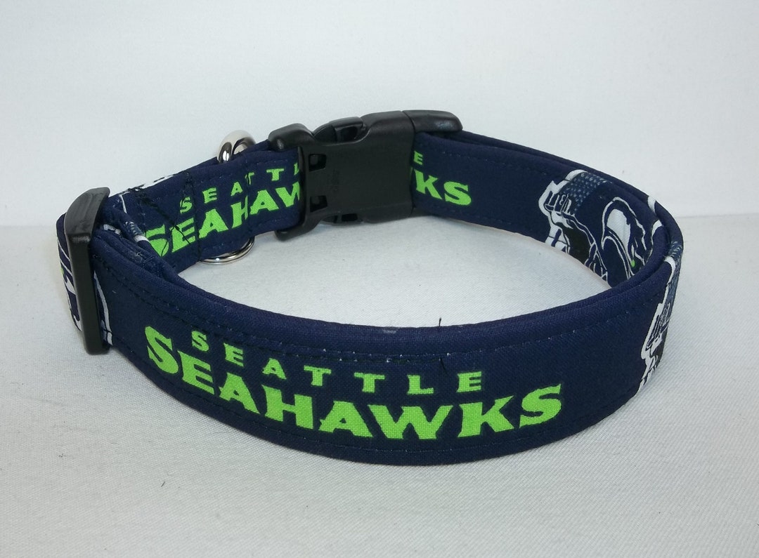 Seattle Seahawks Navy Blue NFL Dog Collar Handmade by Terri's Dog ...