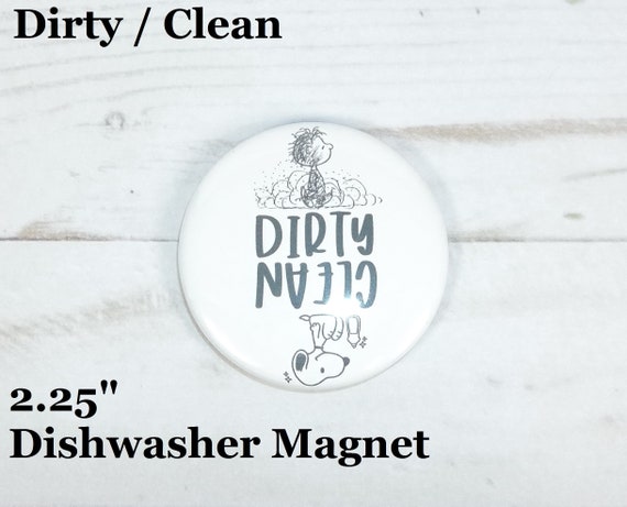 Snoopy Linus Clean Dirty Dishwasher Magnet Reminder Black and | Etsy