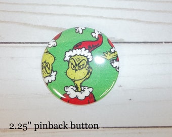 Grinch Button - Etsy