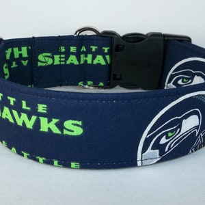Seattle Seahawks Navy Blue NFL Dog Collar Handmade by Terri's Dog ...