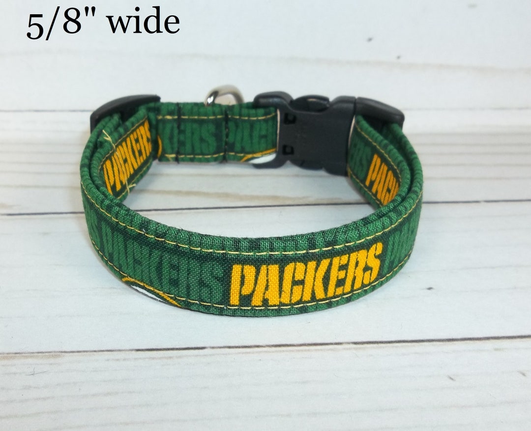 Green Bay Packers NFL Dog Collar Handmade by Terri's Dog Collars ...