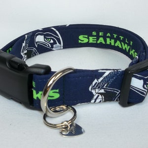 Seattle Seahawks Navy Blue NFL Dog Collar Handmade by Terri's Dog ...