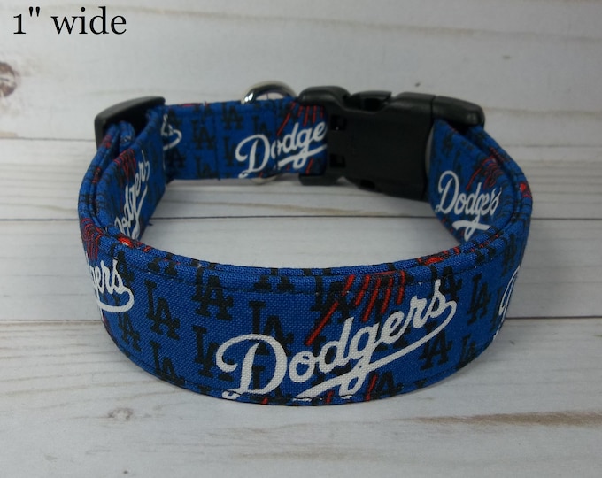 LA Dodgers MLB Dog Collar Handmade by Terri's Dog Collars Adjustable ...