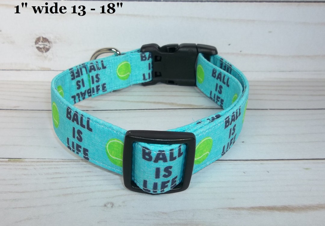 Ball is Life Aqua Fabric Limited Edition Dog Collar Custom Made by ...