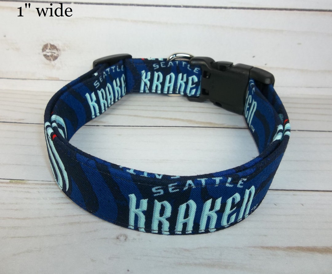 Seattle Kraken Dog Collar Custom Made by Terri's Dog Collars Adjustable ...