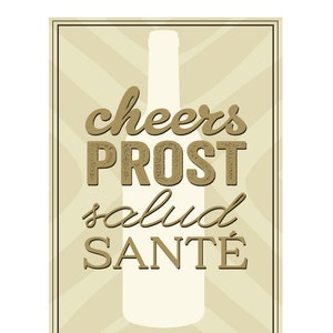 Happiest Hour - Cheers | Prost | Salud | Santé - 5x7 - INSTANT DOWNLOAD - Etsy