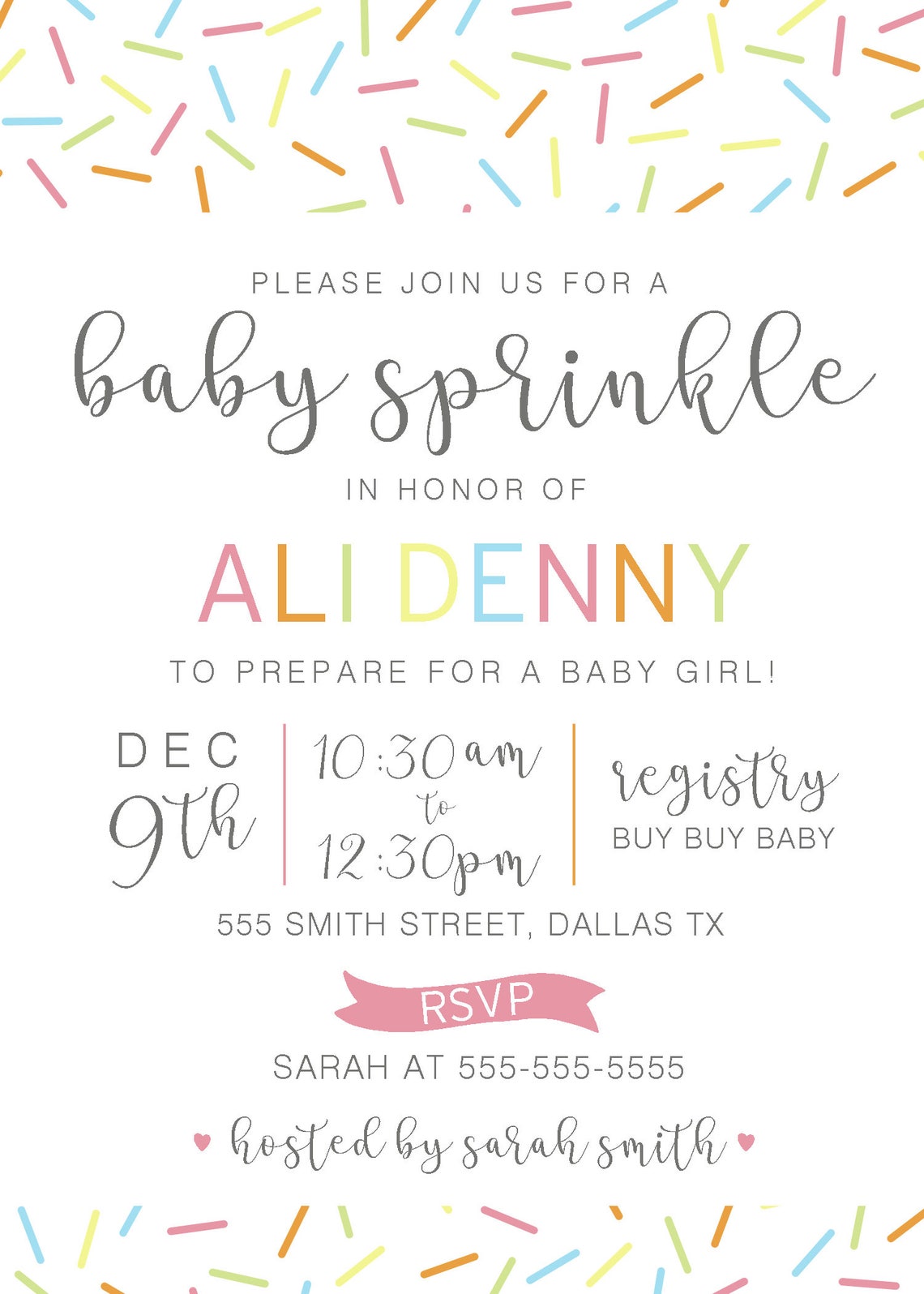 Sprinkles Themed Baby Sprinkle Invitation & Party Pack | Baby Shower ...