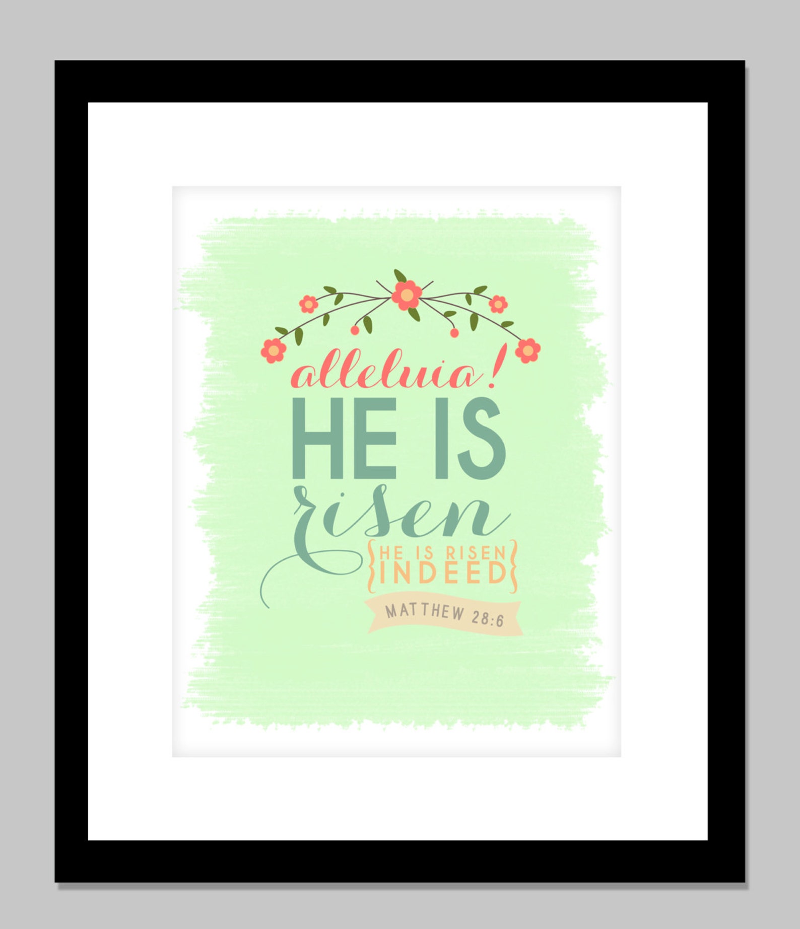 He is Risen - Matthew 28:6 - Easter - 8x10 - INSTANT DOWNLOAD - Etsy