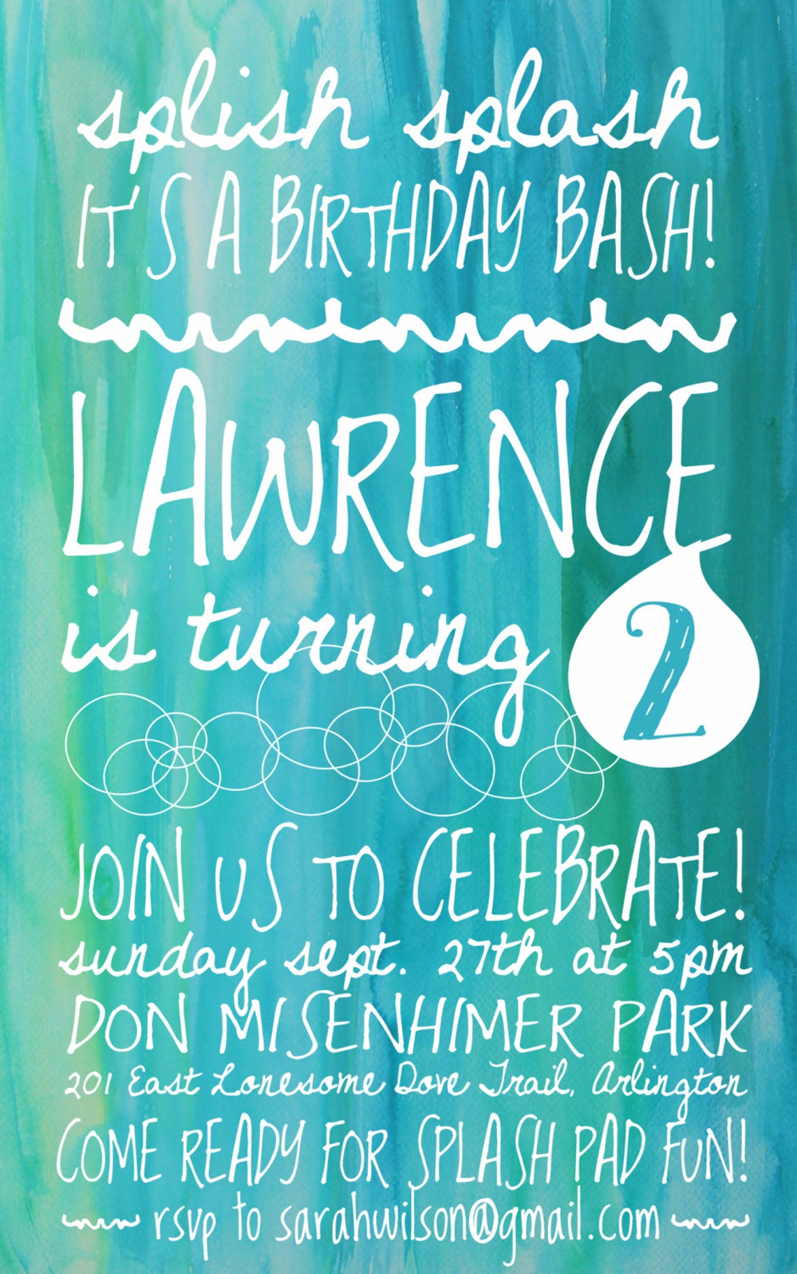 Splish Splash It's A Birthday Bash | Birthday Invitation | Splash Pad ...