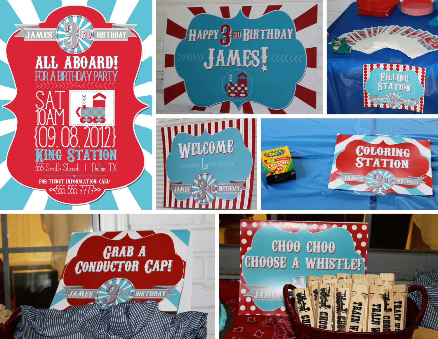 Train Birthday Party Set | All Aboard! | PERSONALIZED - Etsy