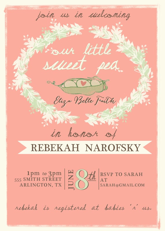 Sweet Pea Baby Shower Poem Two Peas In A Pod Themed Baby Shower