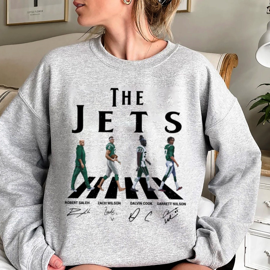Jets Walking Abbey Road Signatures Png, Robert Saleh, Zach Wilson ...