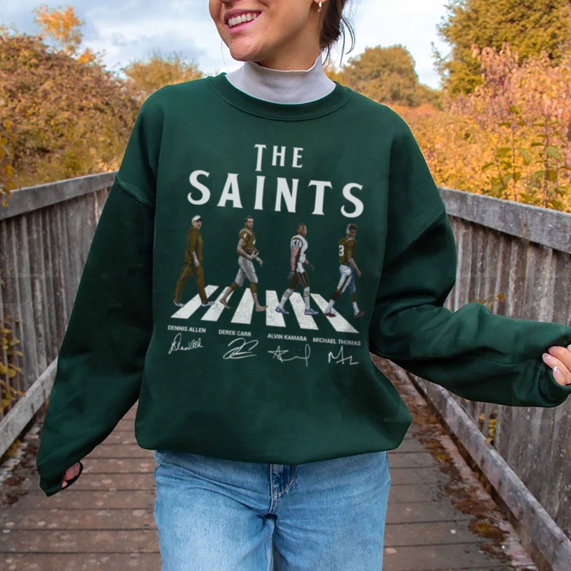 Saints Walking Abbey Road Signatures PNG, Dennis Allen, Derek Carr ...