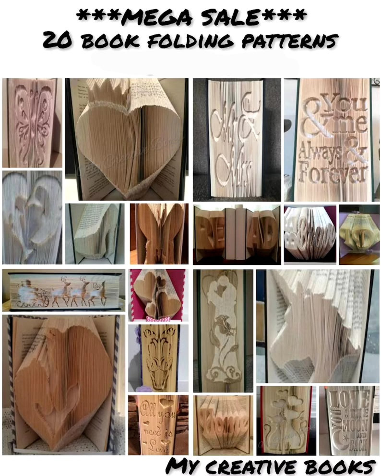 Sale!!! MEGA PATTERN BUNDLE - 20 Book Folding Patterns!! - Etsy