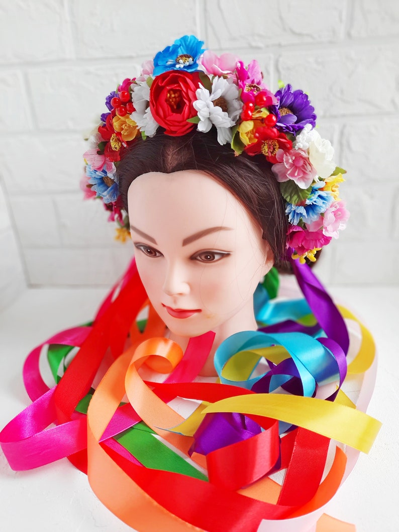 Ukrainian Head Wreath, Ukraine Tradition Vinok, Flower Headband, Floral ...