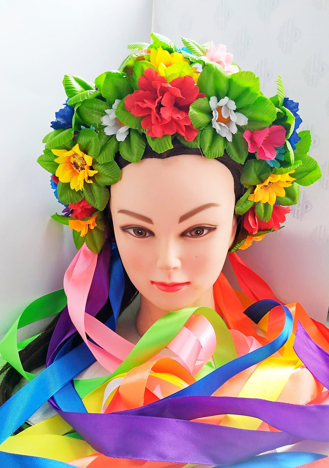 Ukrainian Flower Crown, Ukraine Flower Headband, Ukrainian Head Wreath ...