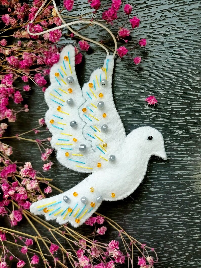 Ukraine Dove of Peace, Felt Bird Christmas Ornaments, Christmas Gift - Etsy