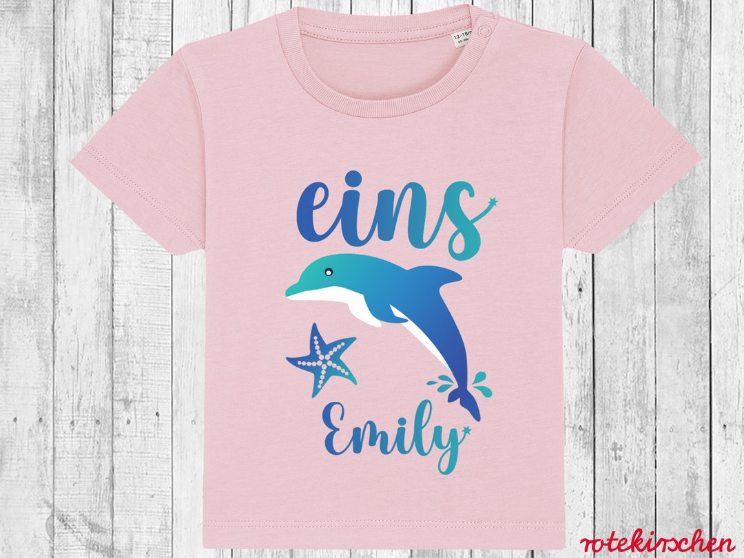 First Birthday: DELFIN Baby Shirt With Name & Birthday Number, Outfit ...