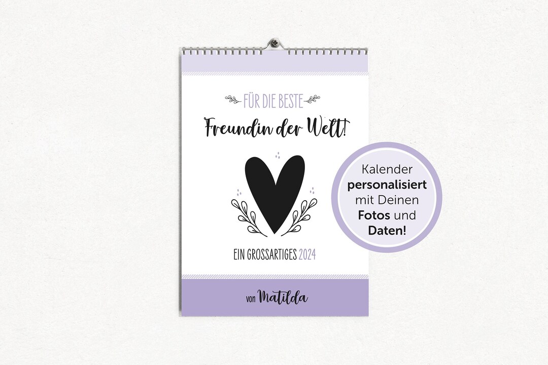 Personalized Calendar Best Friend 2024 INDIVIDUAL PHOTO CALENDAR A3 A4 ...