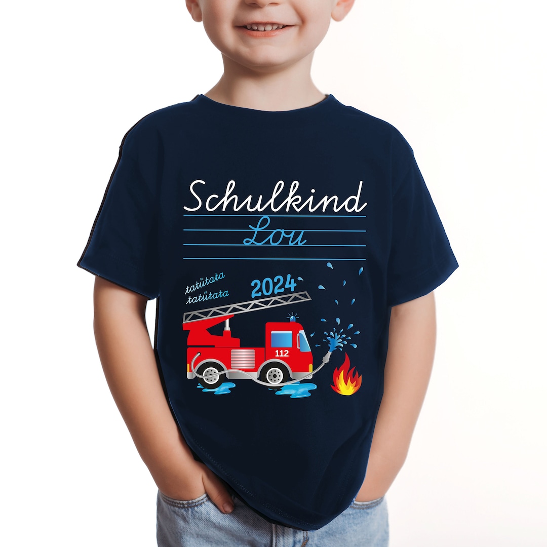 SCHOOL CHILD 2024 FIRE BRIGADE, T-shirt Personalized With Name, Back to ...