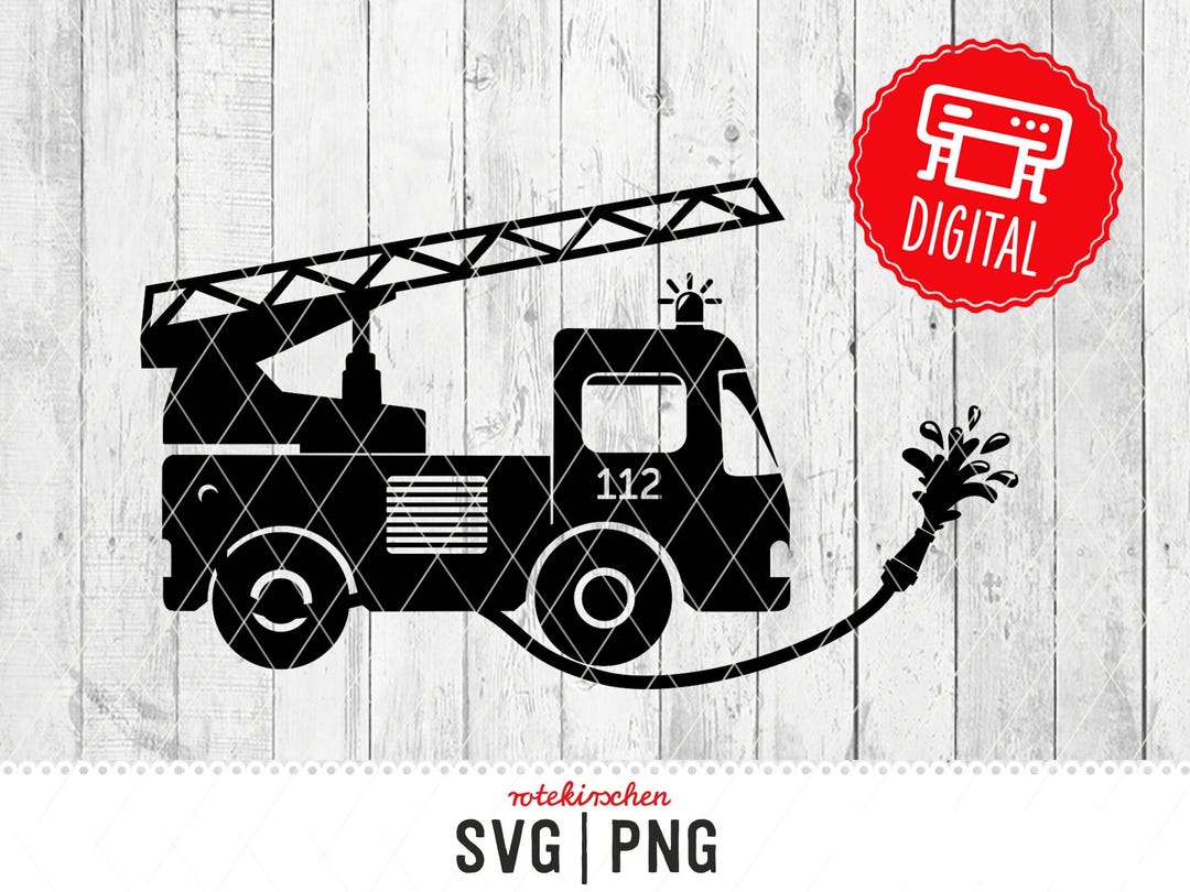 FIRE DEPARTMENT SVG PNG, Plotter File Fire Engine, File, for T-shirt ...