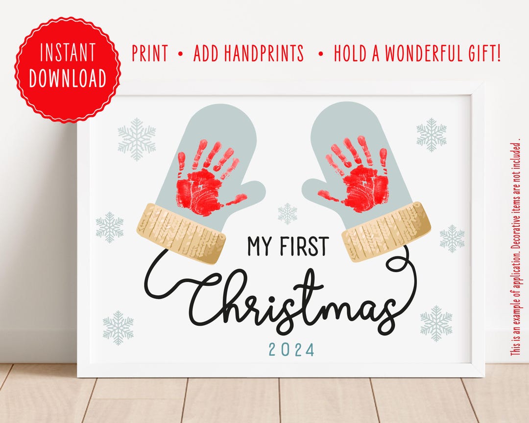 First Christmas, HANDPRINT Customized, Gift, DIY Memory With Baby's ...