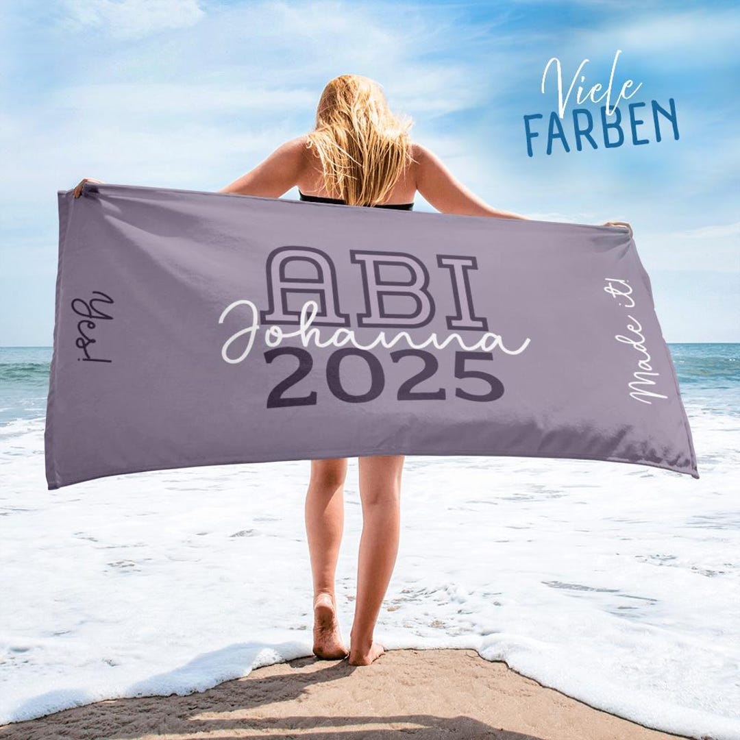 Abi 2025 Personalized Bath Towel, Graduation Gift, Towel With Name ...