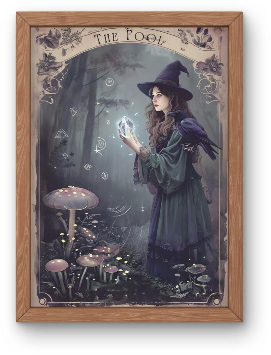 The Fool - Mystical Forest Tarot Card Illustration, Witchy Wall Art ...