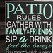Patio Sign / Patio Rules Wall Decor / Patio Rules Sign 12x24 / Outdoor ...