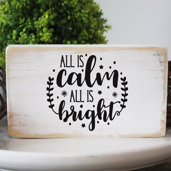 All is Calm All is Bright Sign - Etsy
