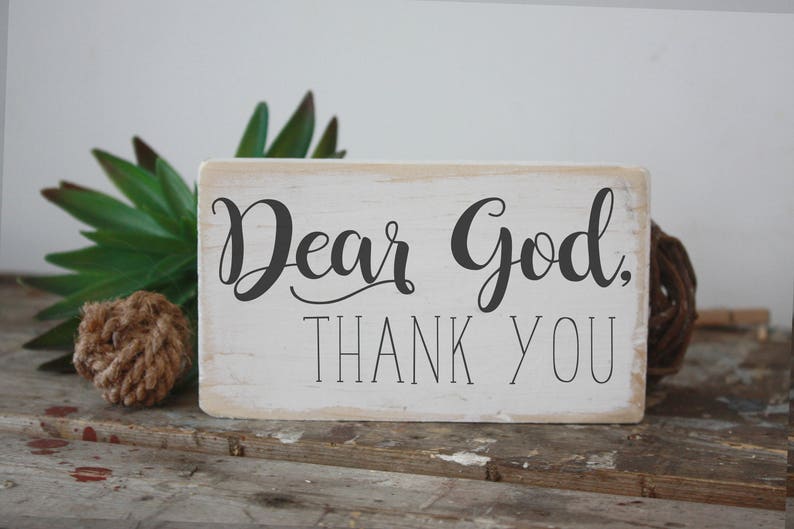 Dear God Thank You / Mini Sign / Mini Signs for Tiered Trays | Etsy