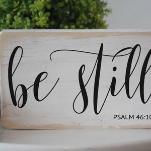 Be Still Sign / Christian Wood Quote Block / Mini Signs for Tiered ...