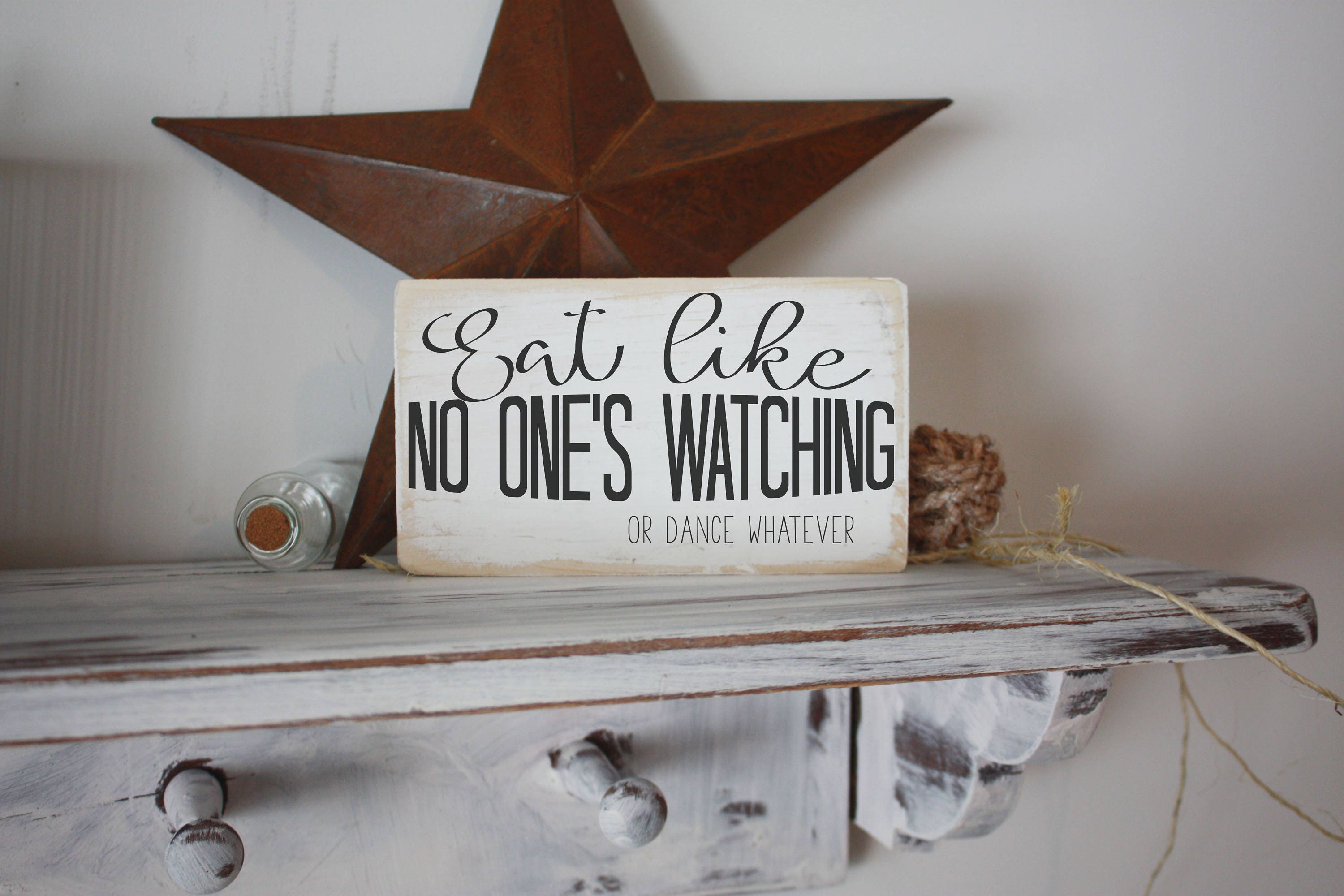 Funny Kitchen Wood Sign / Eat Like No Ones Watching / 3.5 X | Etsy