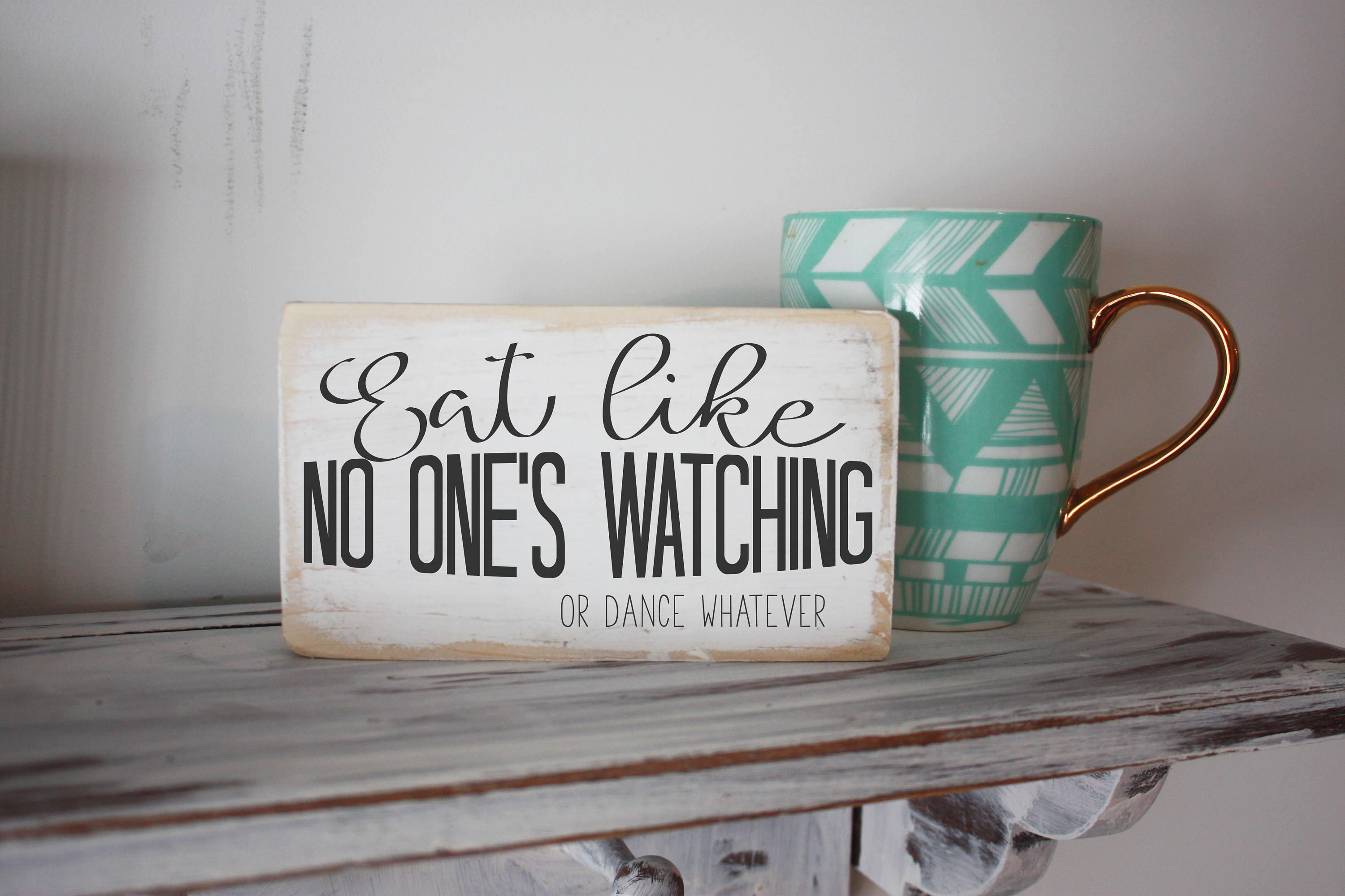 Funny Kitchen Wood Sign / Eat Like No Ones Watching / 3.5 X | Etsy