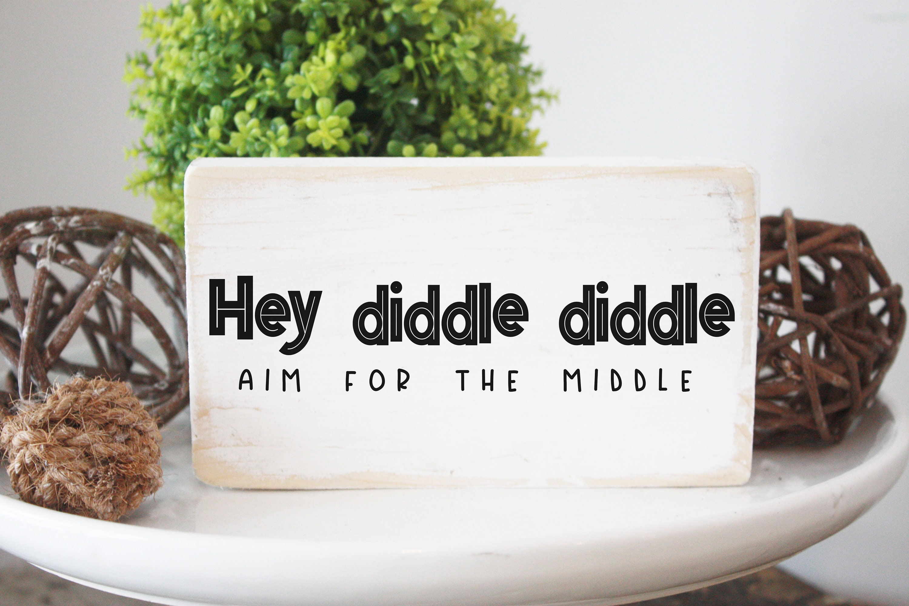 Funny bathroom sign / hey diddle diddle aim for the middle / | Etsy