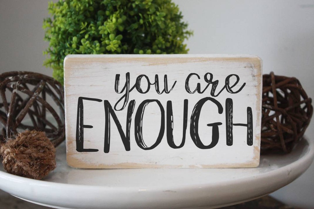 You Are Enough / Affirmation Wood Sign / Mini Signs for Tiered Trays - Etsy