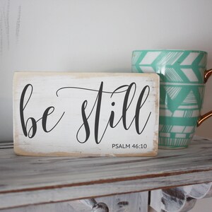 Be Still Sign / Christian Wood Quote Block / Mini Signs for Tiered ...