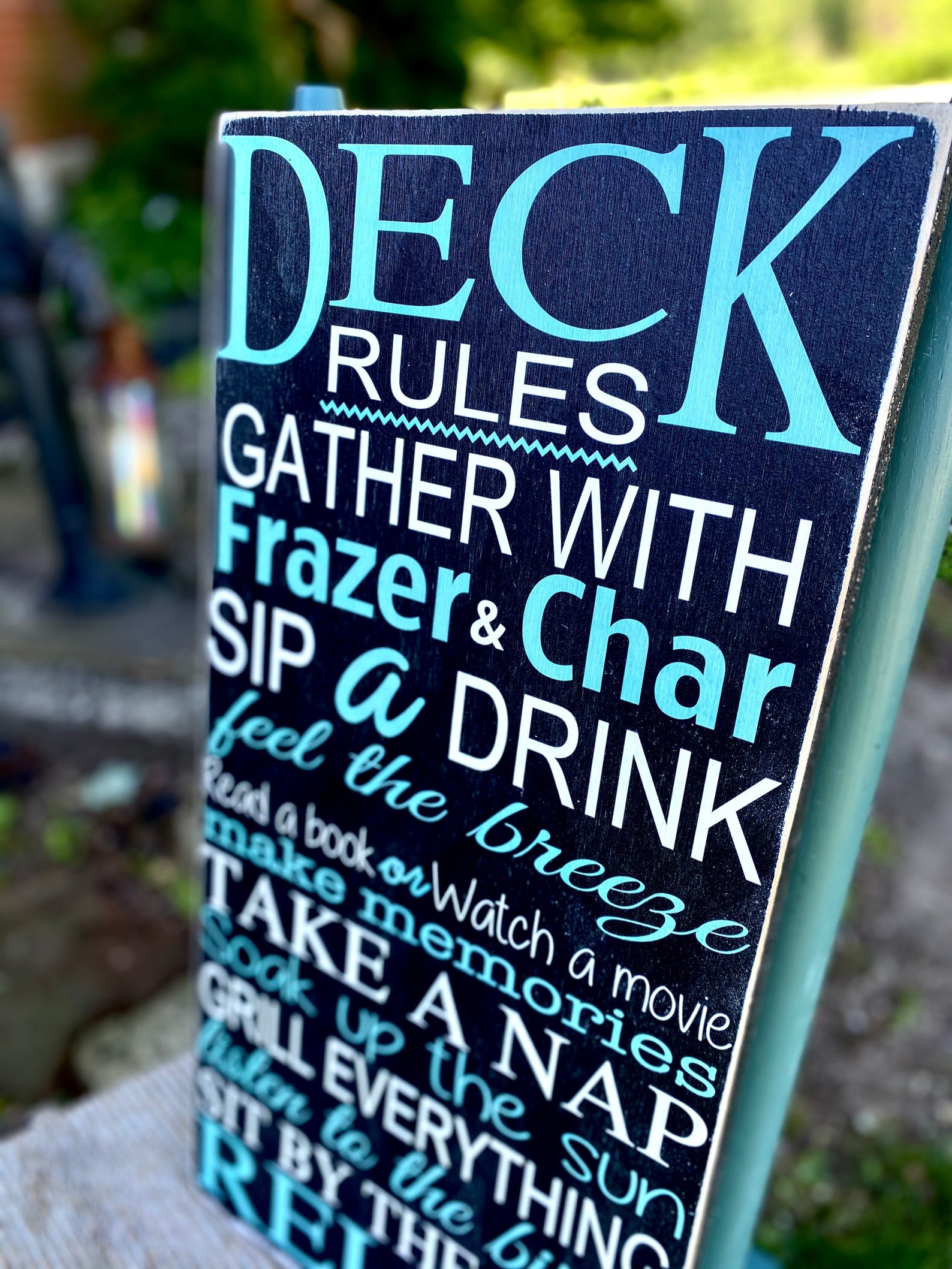 Personalized Deck Rules Sign / Wood Wall Art / 12x24 | Etsy