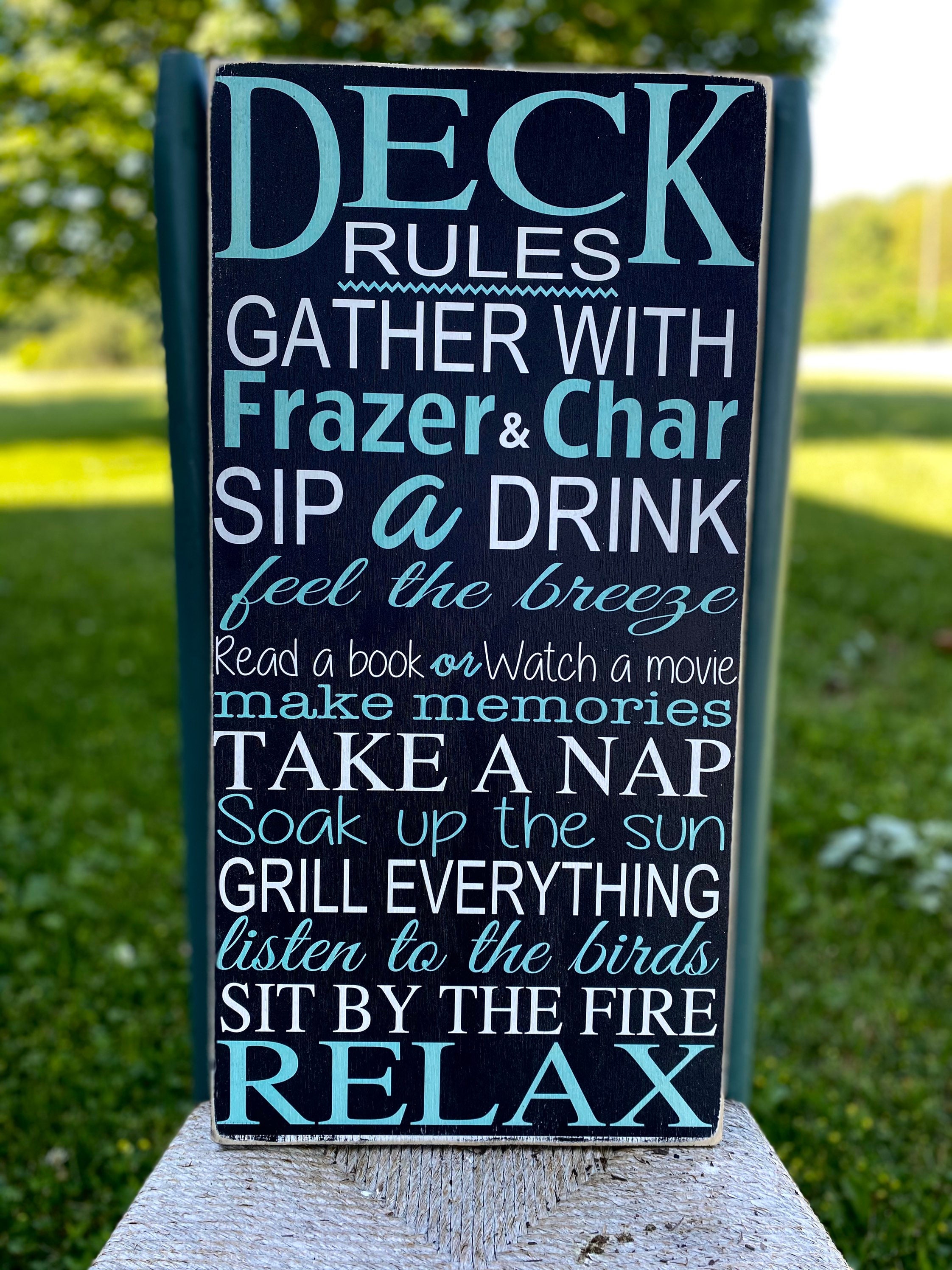 Deck Signs / Personalized Deck Rules / Decl Wood Wall Art / - Etsy New ...
