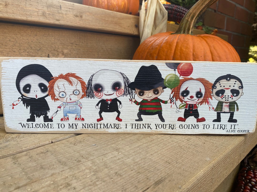 Halloween Horror Characters Wood Sign / Halloween Fall Decor - Etsy