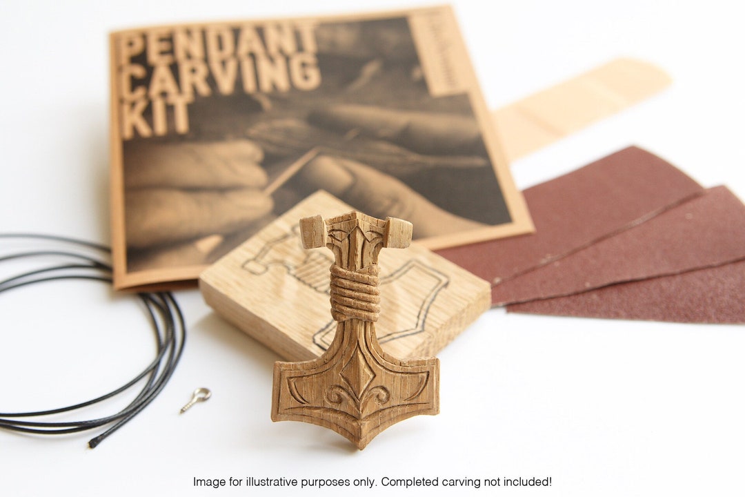 Mjolnir thors Hammer Pendant Carving Kit - Etsy