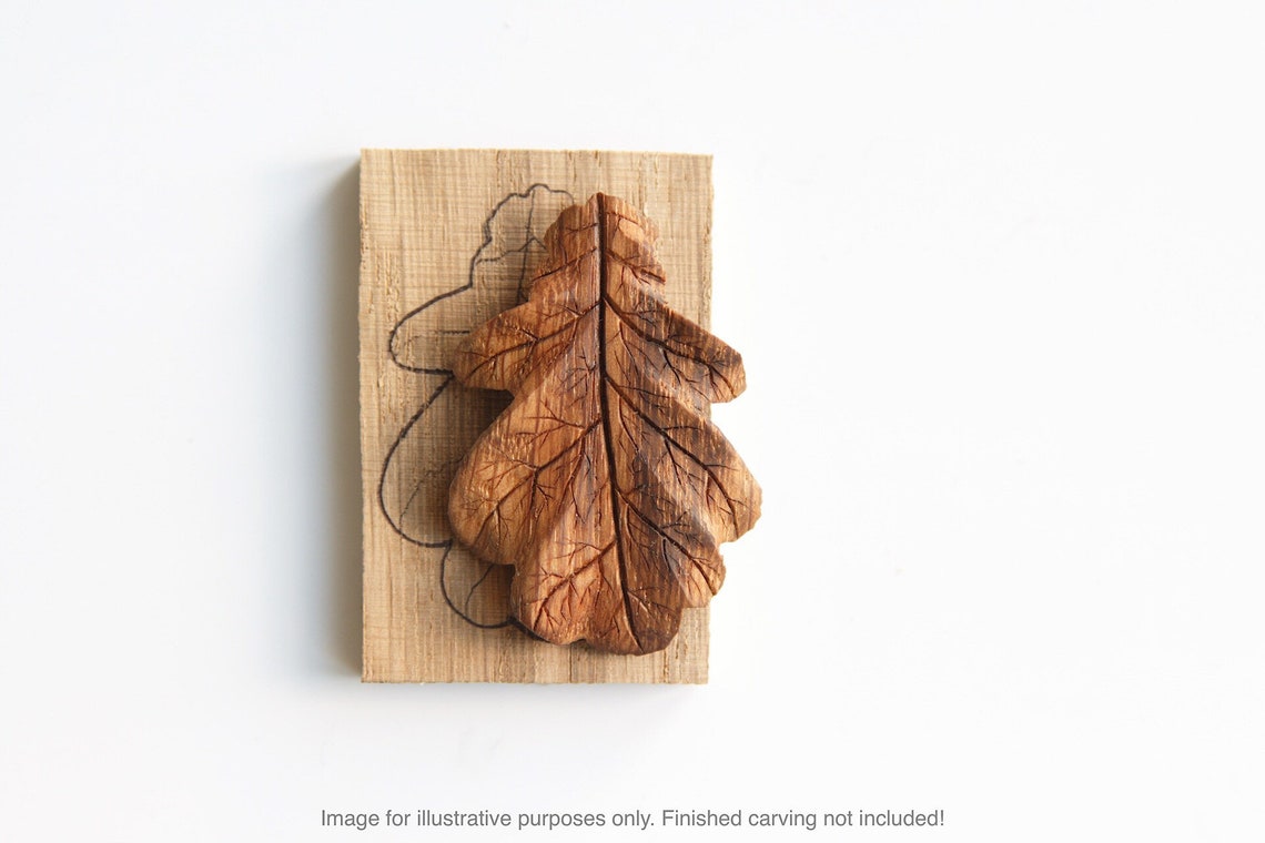 Oak Leaf Pendant Carving Kit - Etsy
