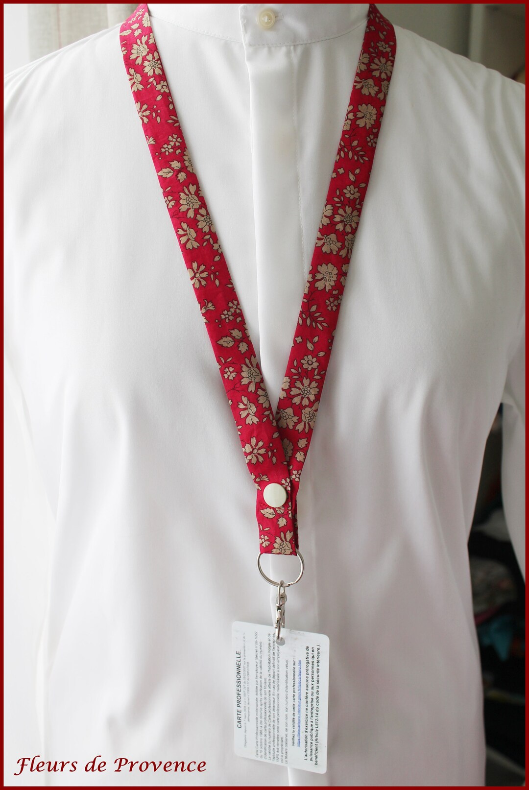 Nurse Badge Holder Liberty Capel B Ruby Red Fabric, Key Ring, Cord ...